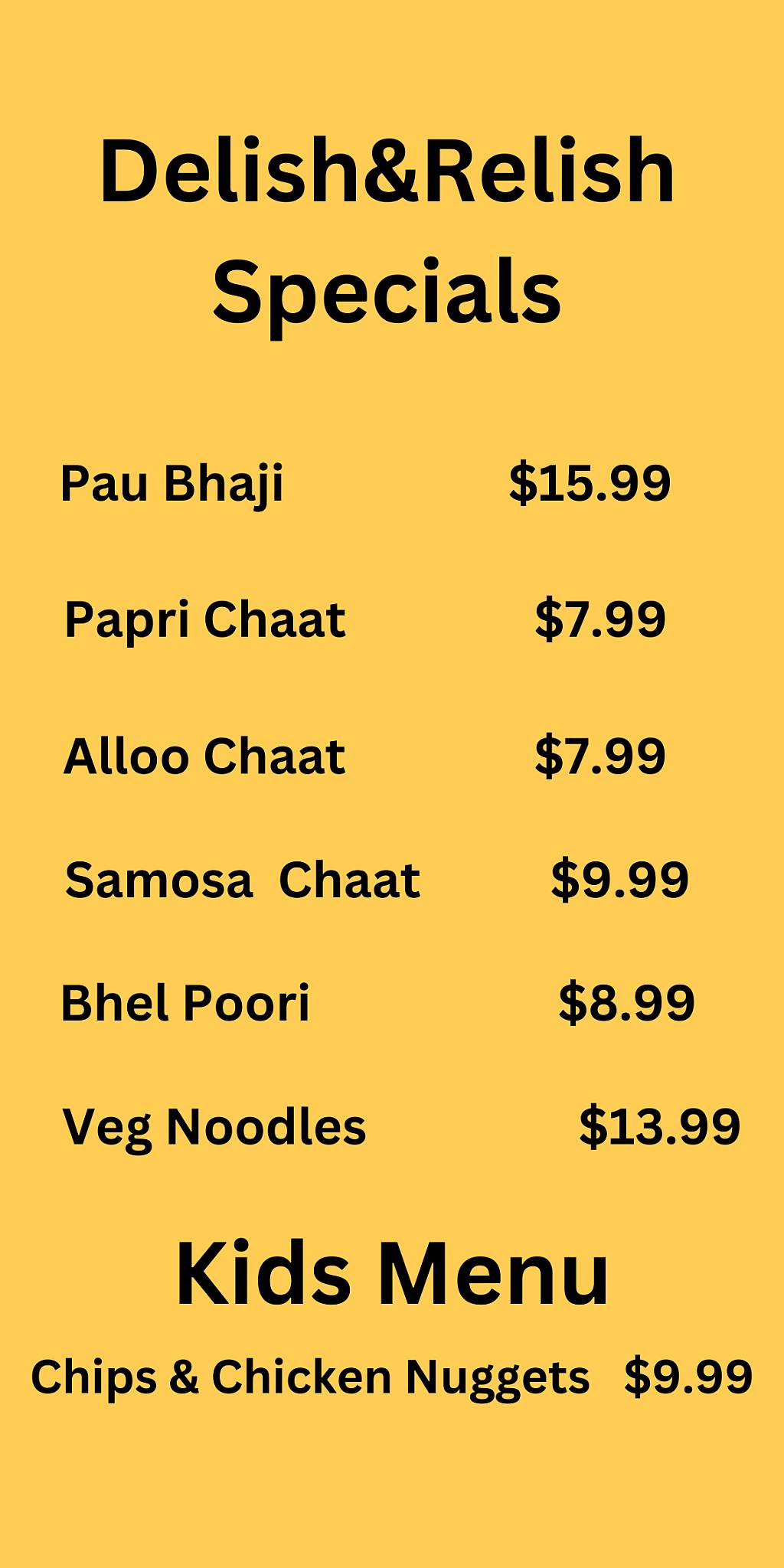 Menu at Delish&Relish Catering Service, Wodonga