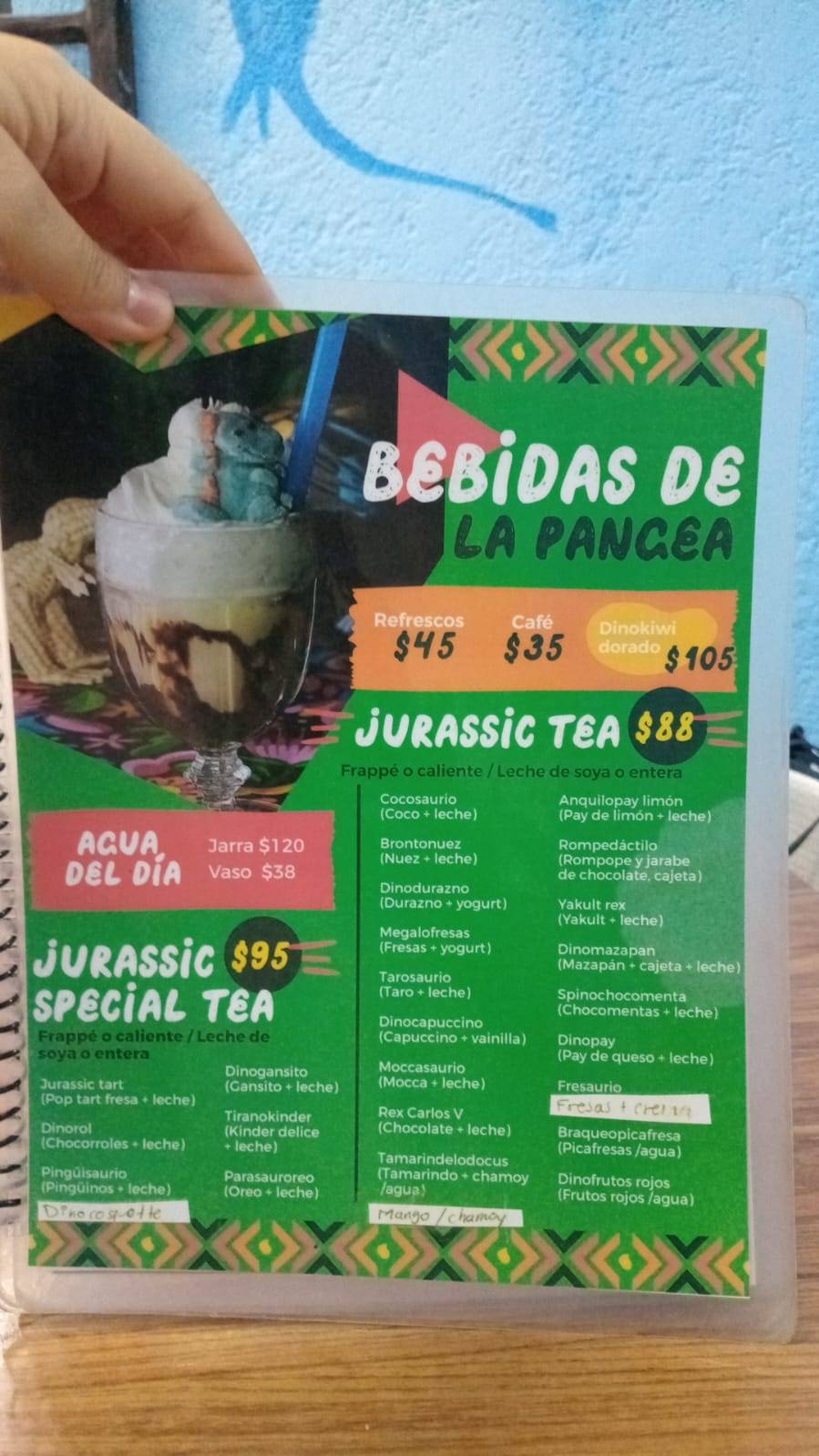 Carta del restaurante Dinoquesadillas, Saltillo