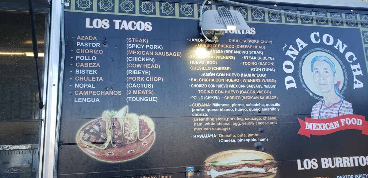 Menu at Doña Concha Mexican Food restaurant, Beloit