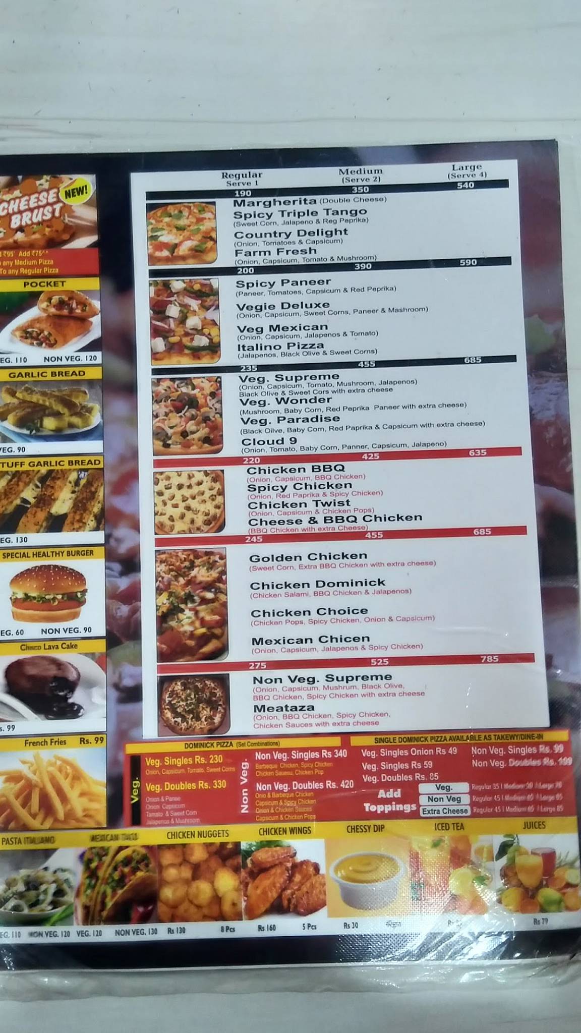 Menu at Dominick Pizza, Patiala