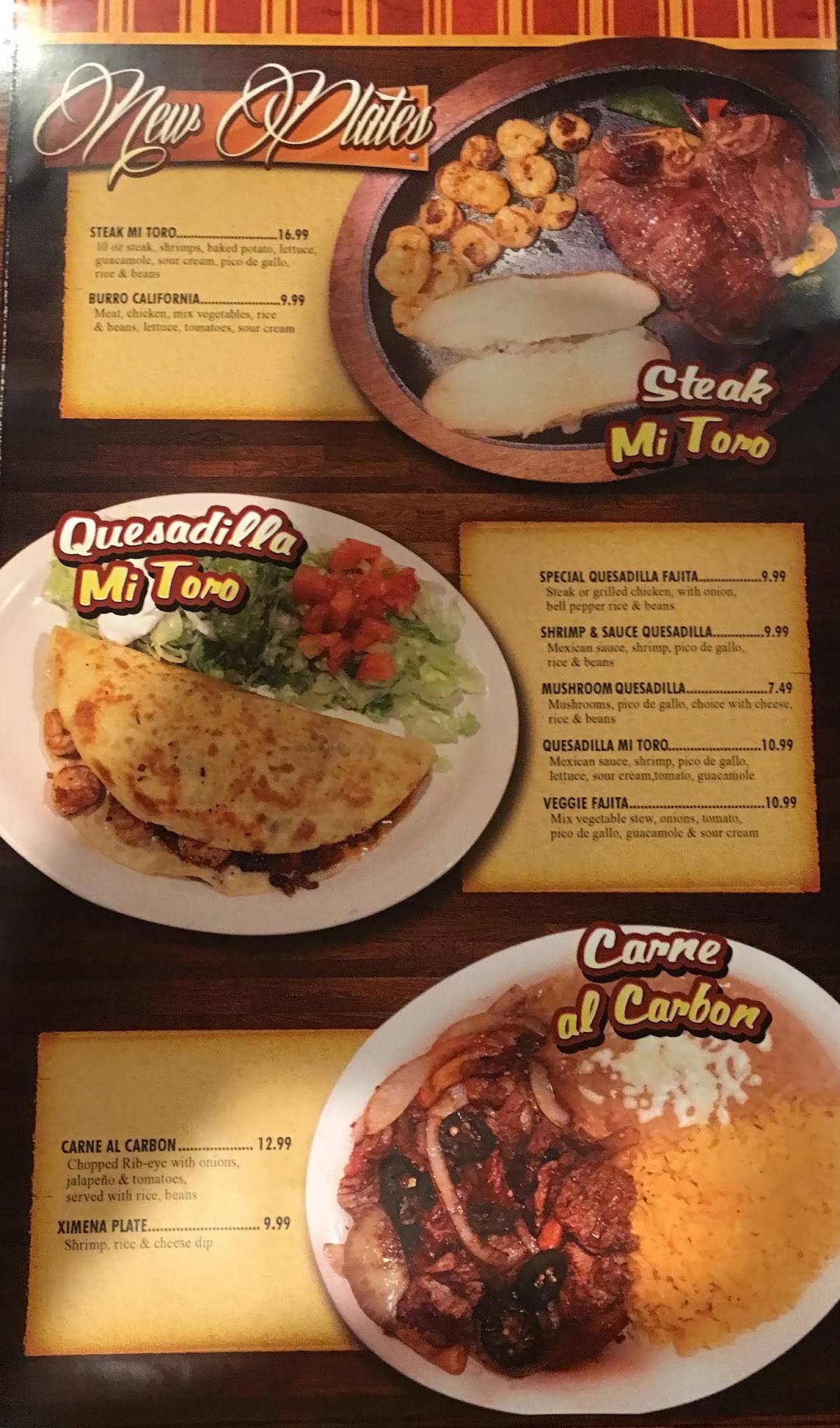 Menu at El Toro Loco restaurant, Memphis, Poplar Ave