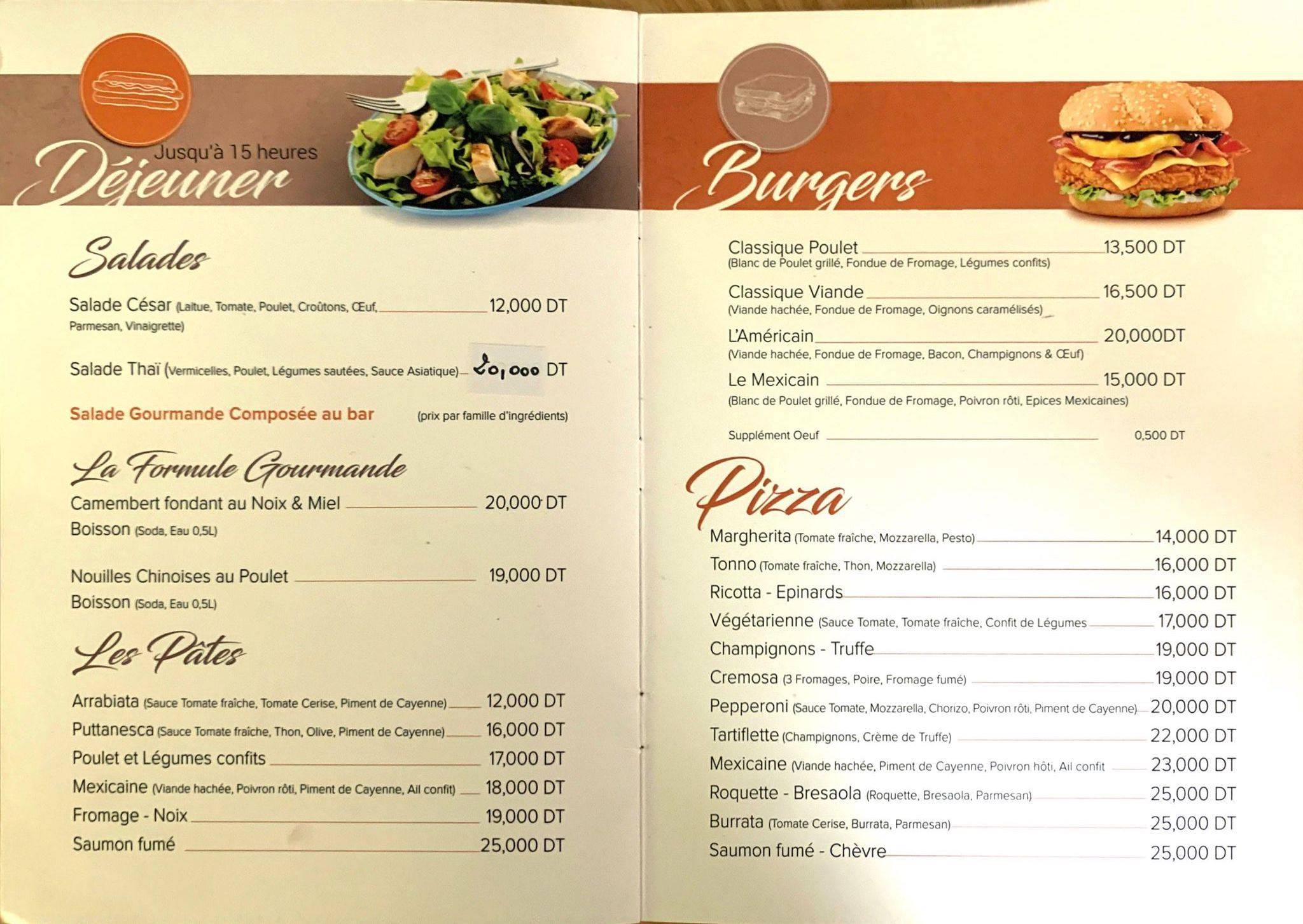 Menu at The Garden Bistro- Centre Urbain Nord, Tunis