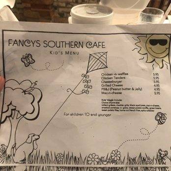Menu at Fancy's Southern Cafe, Fort Myers