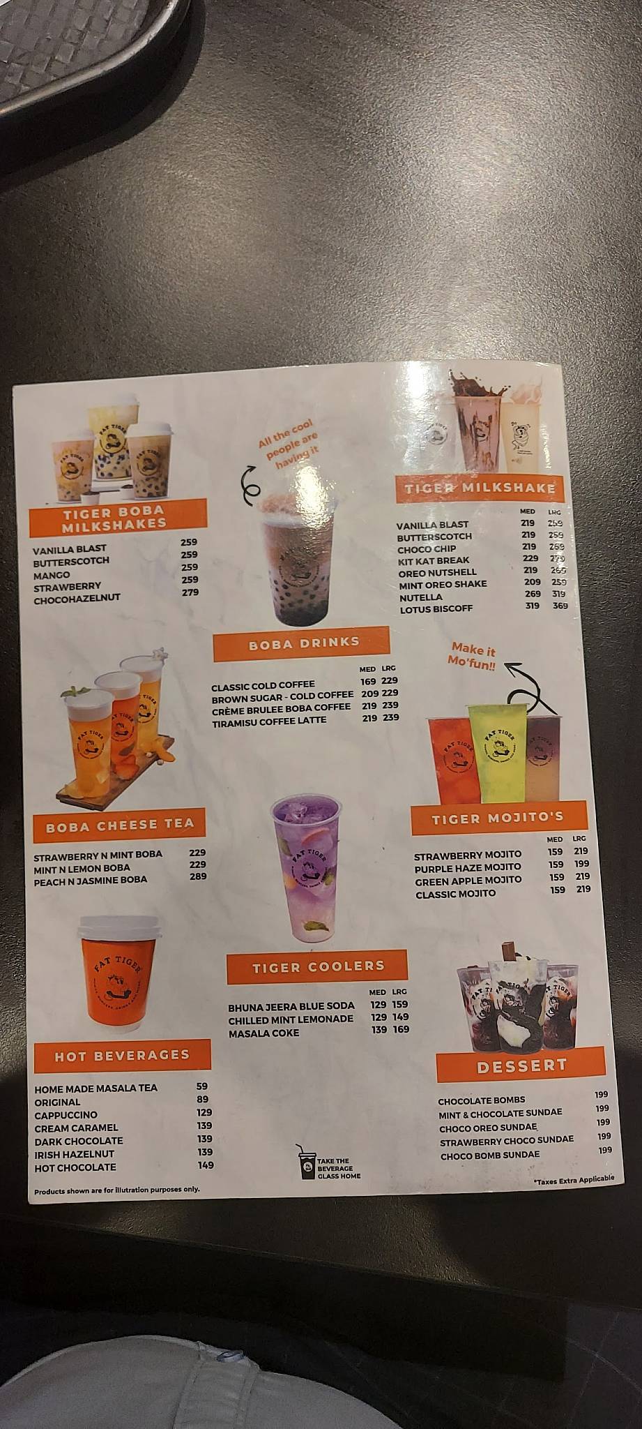 Menu at Fat Tiger, Ahmedabad