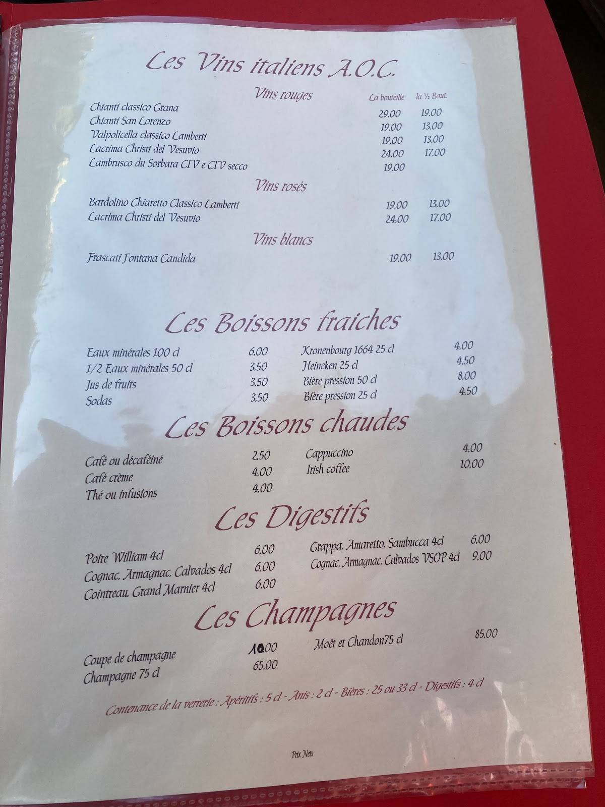 Menu at Restaurant Filippo, Montreuil, 6 Bd Chanzy