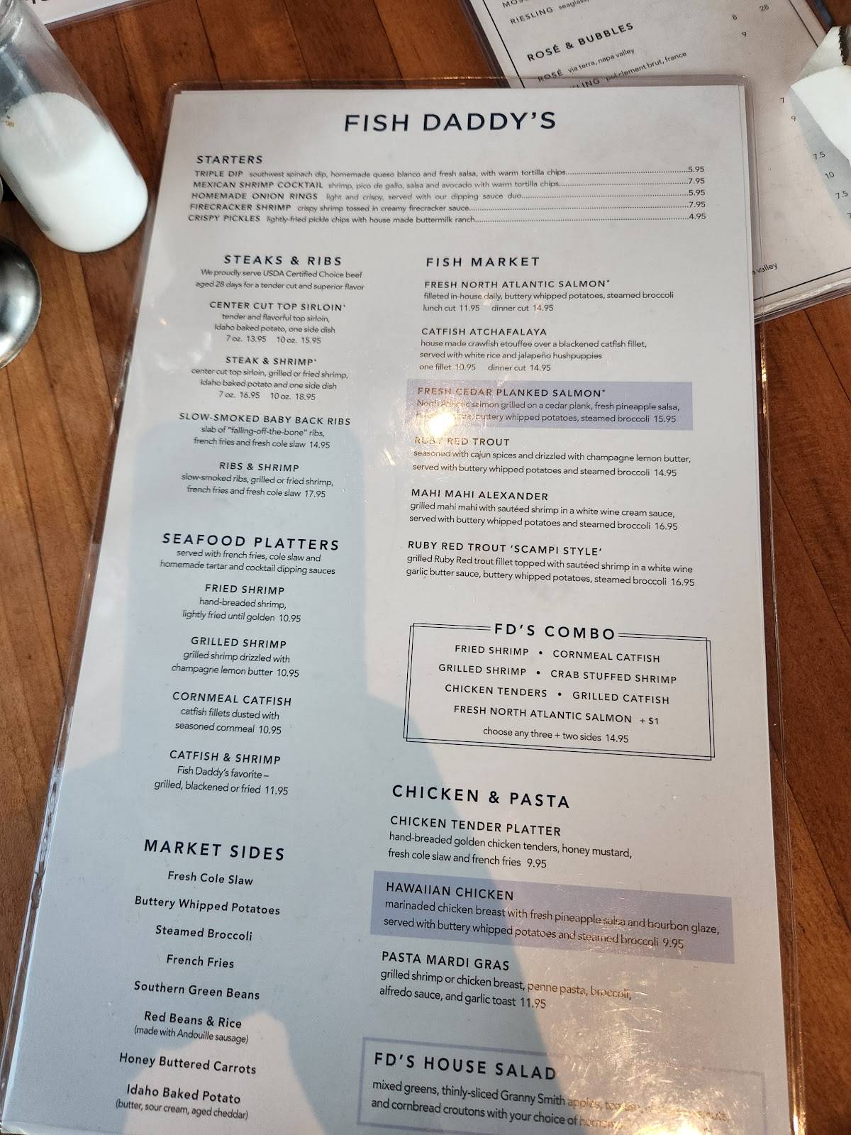 Menu at Fish Daddy's Grill House restaurant, Tulsa