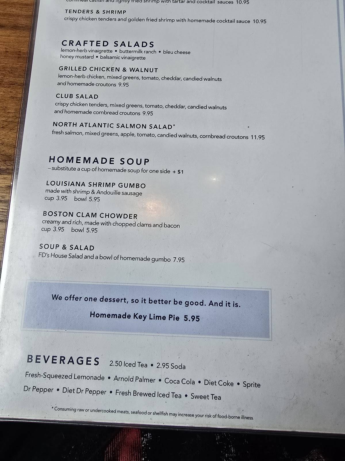 Menu at Fish Daddy's Grill House restaurant, Tulsa