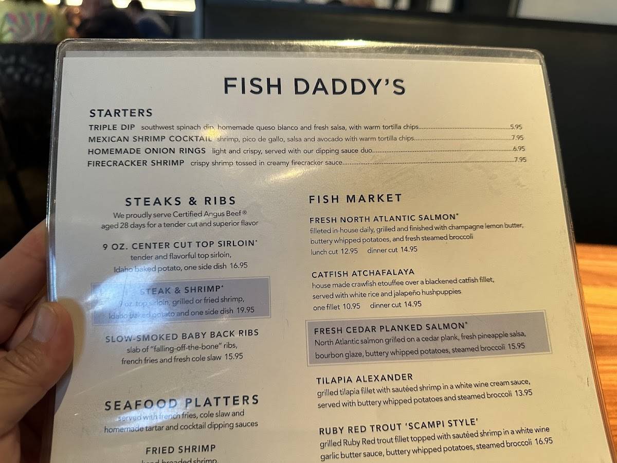Menu at Fish Daddy's Grill House restaurant, Tulsa