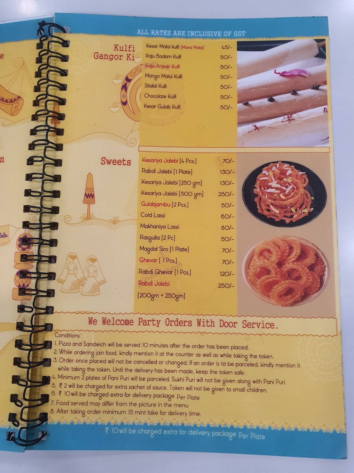 Menu at Gangour, Surat, G 61