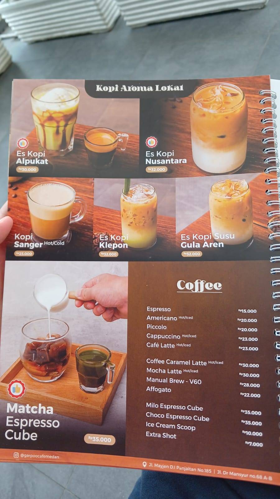 Menu at Garpoo Cafe, Medan, Jl. Jend. D.I Panjaitan No.185