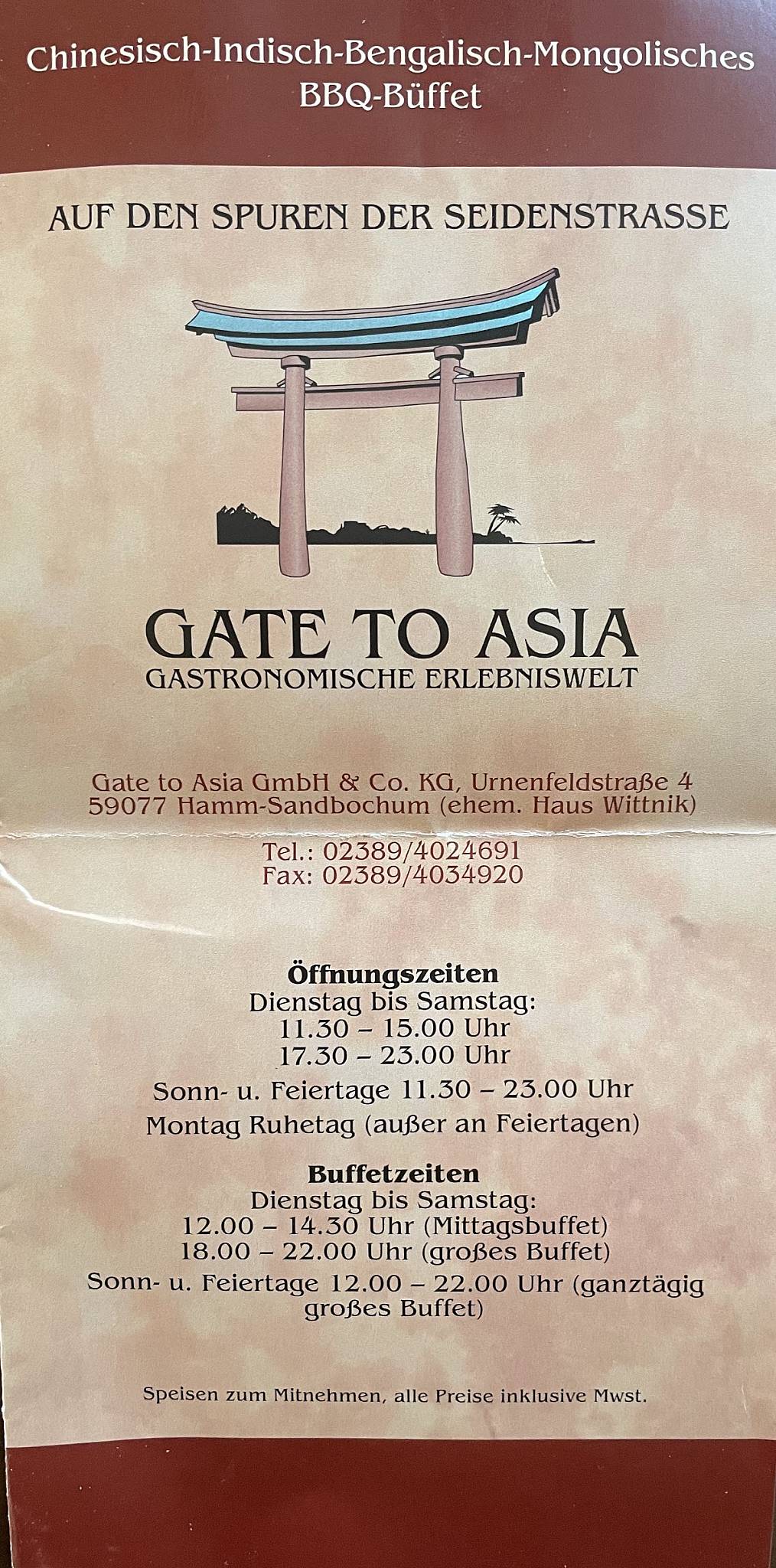 Fabelhafte Gate To Asia Buffet Preis Ebenbild
