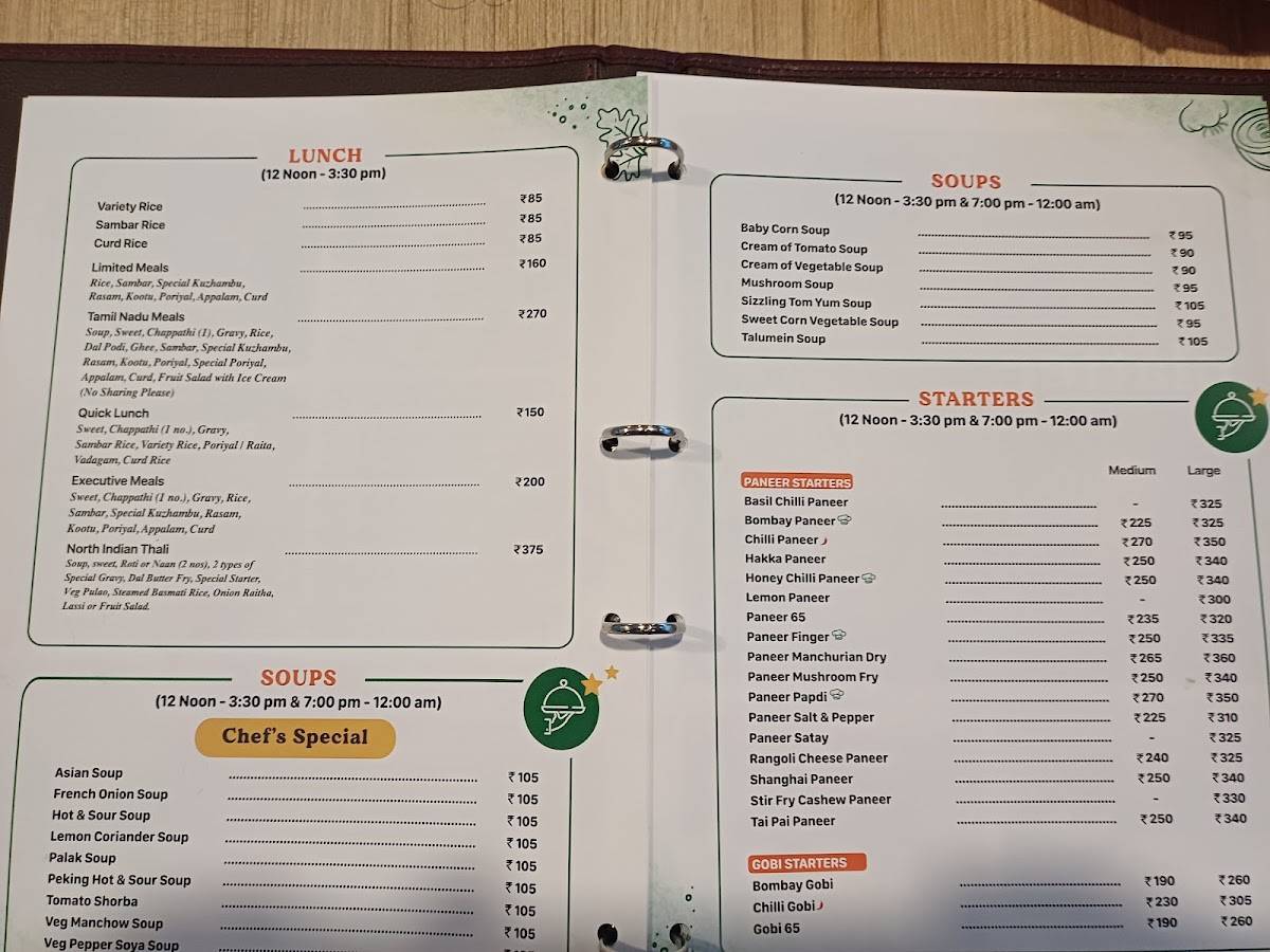 Menu at Geetham Veg Restaurant Navalur, Chennai