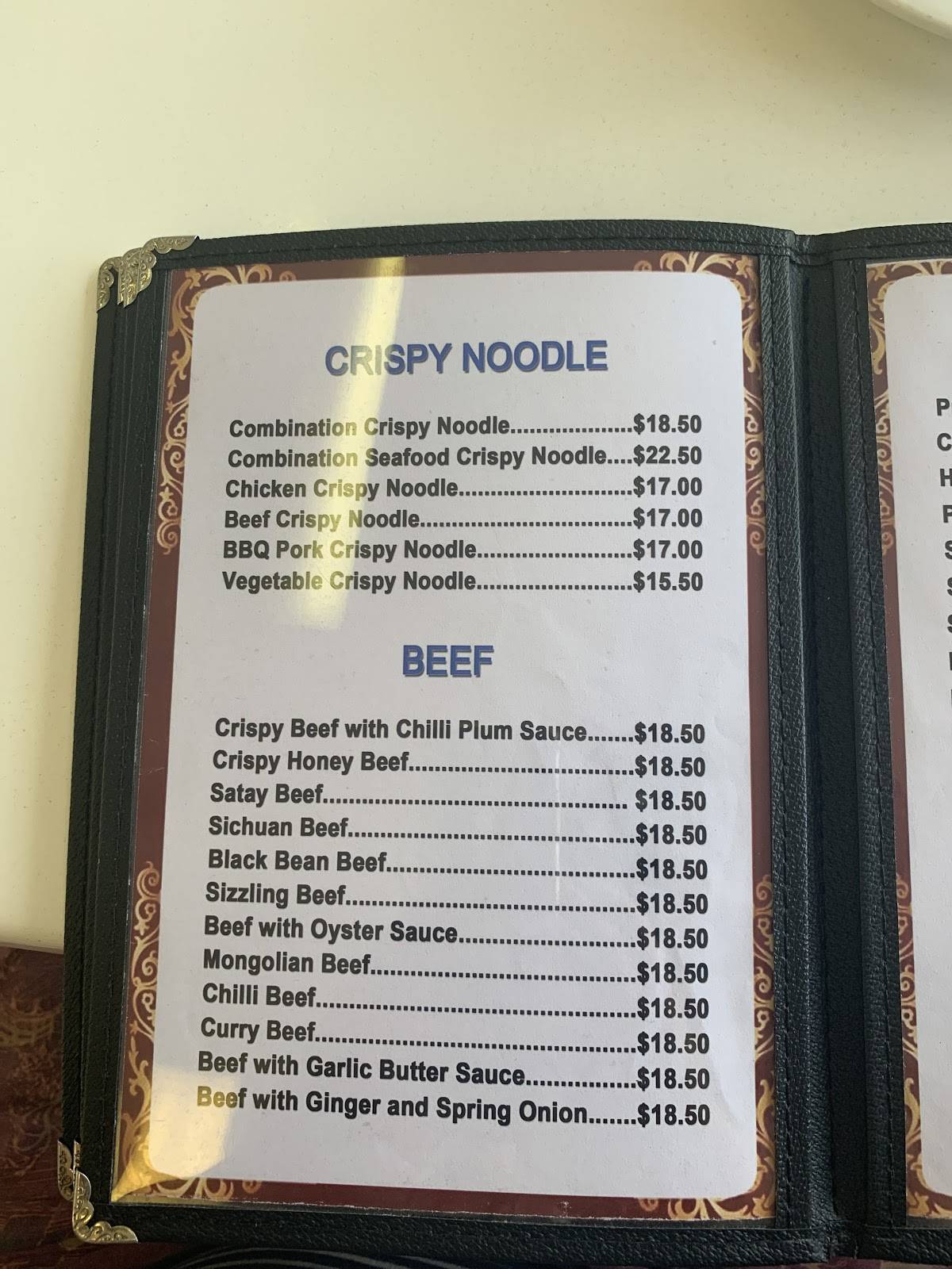 Menu at Golden Star Kitchen restaurant, Wagaman