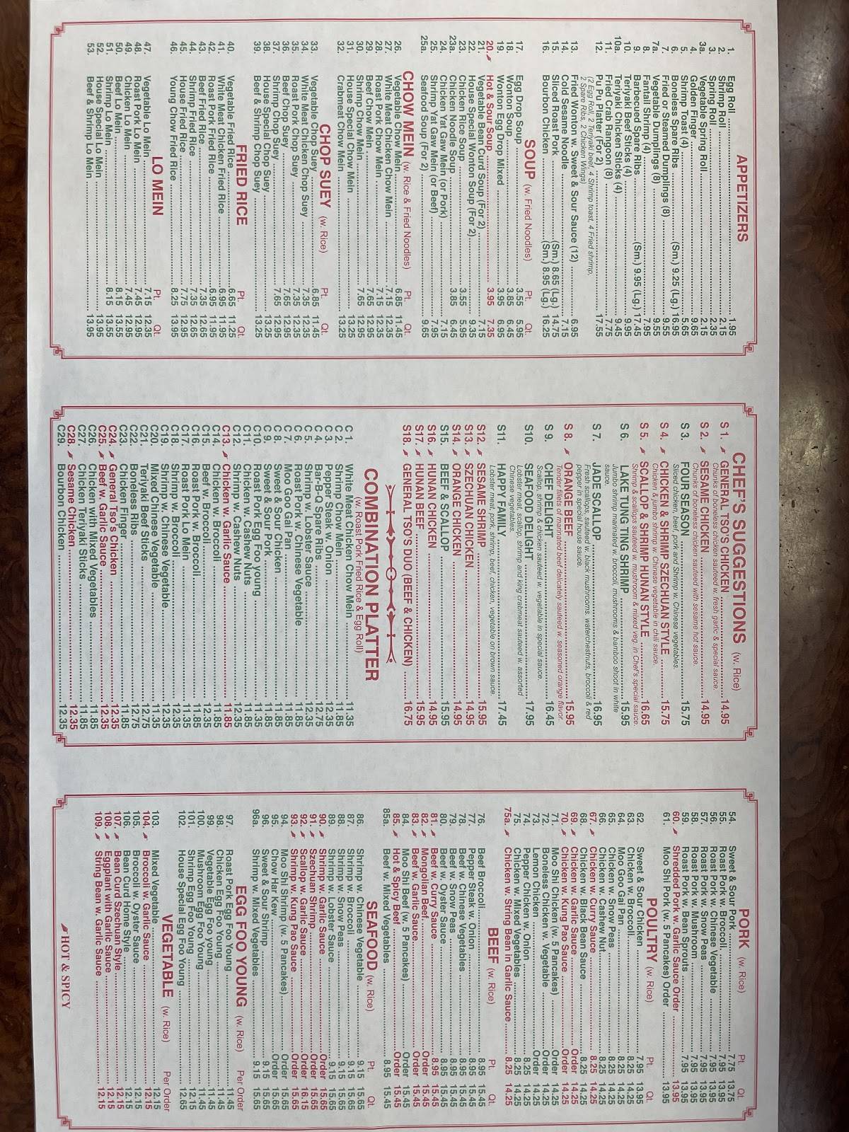 Menu at Golden Wok restaurant, New London, 353 Colman St