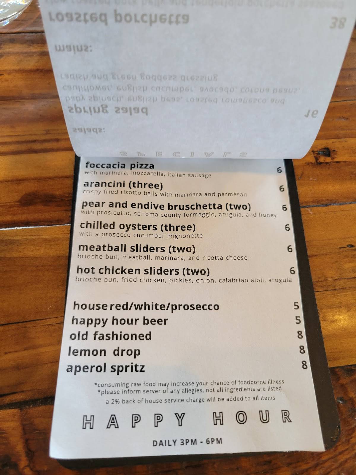 Menu at Grata Italian Eatery restaurant, Windsor