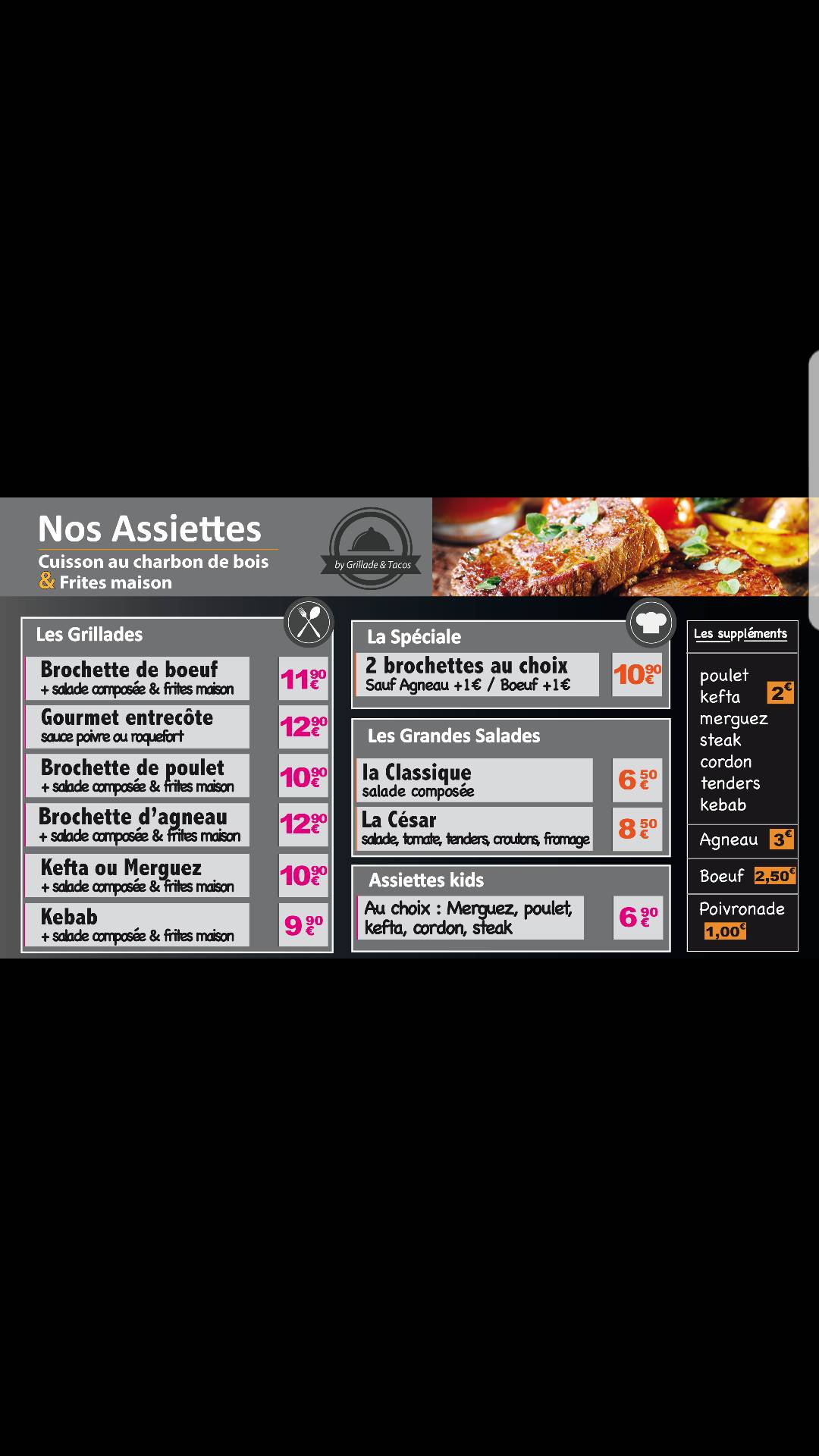 Menu au Grillade et Tacos Nîmes Périph restaurant, Nimes