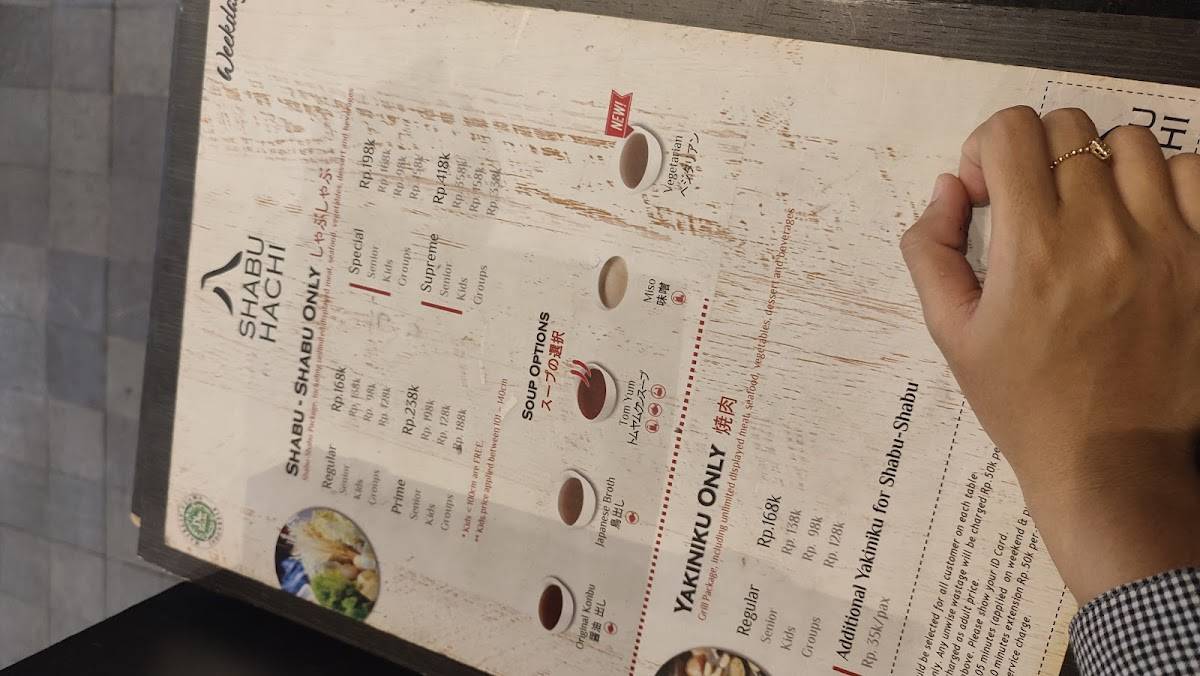 Menu at Hachi Grill Ampera restaurant, Jakarta, Jl. Ampera Raya No.11