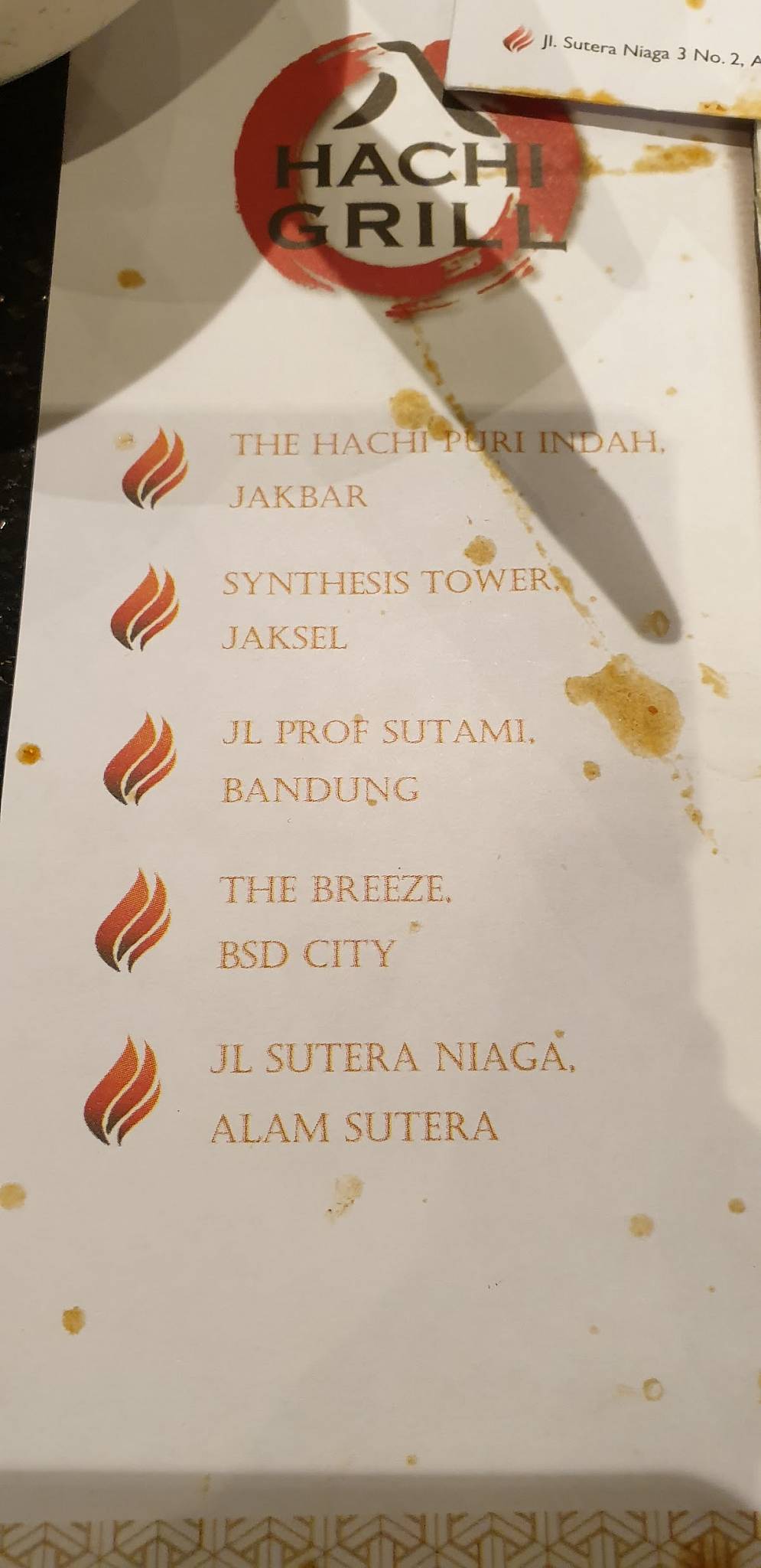 Menu at Hachi Grill Puri Indah restaurant, West Jakarta