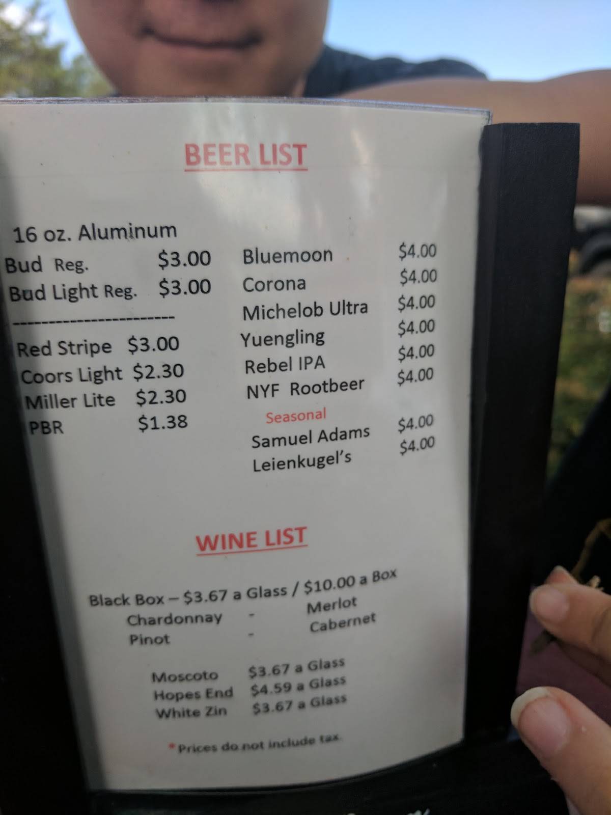 Menu at Hidden Harbour restaurant, Solomons