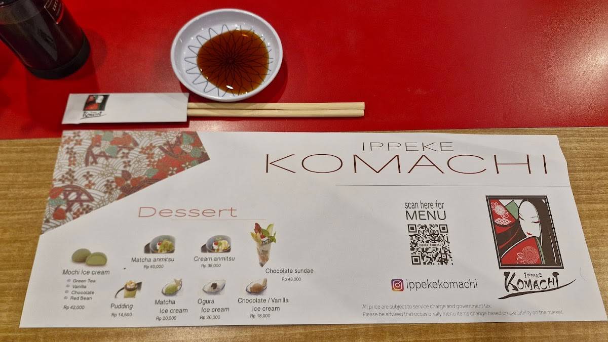 Menu at IPPEKE KOMACHI restaurant, Jakarta, Mall Kelapa Gading 3 Lantai ...