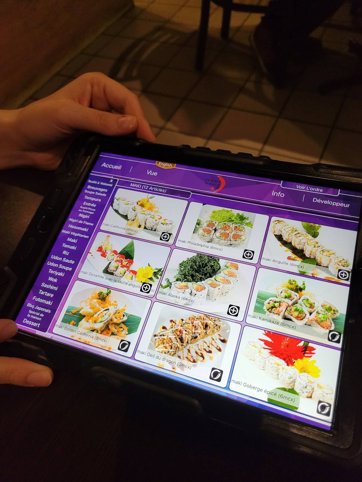 Menu au ITACHO SUSHI À VOLONTÉ restaurant, Trois-Rivières