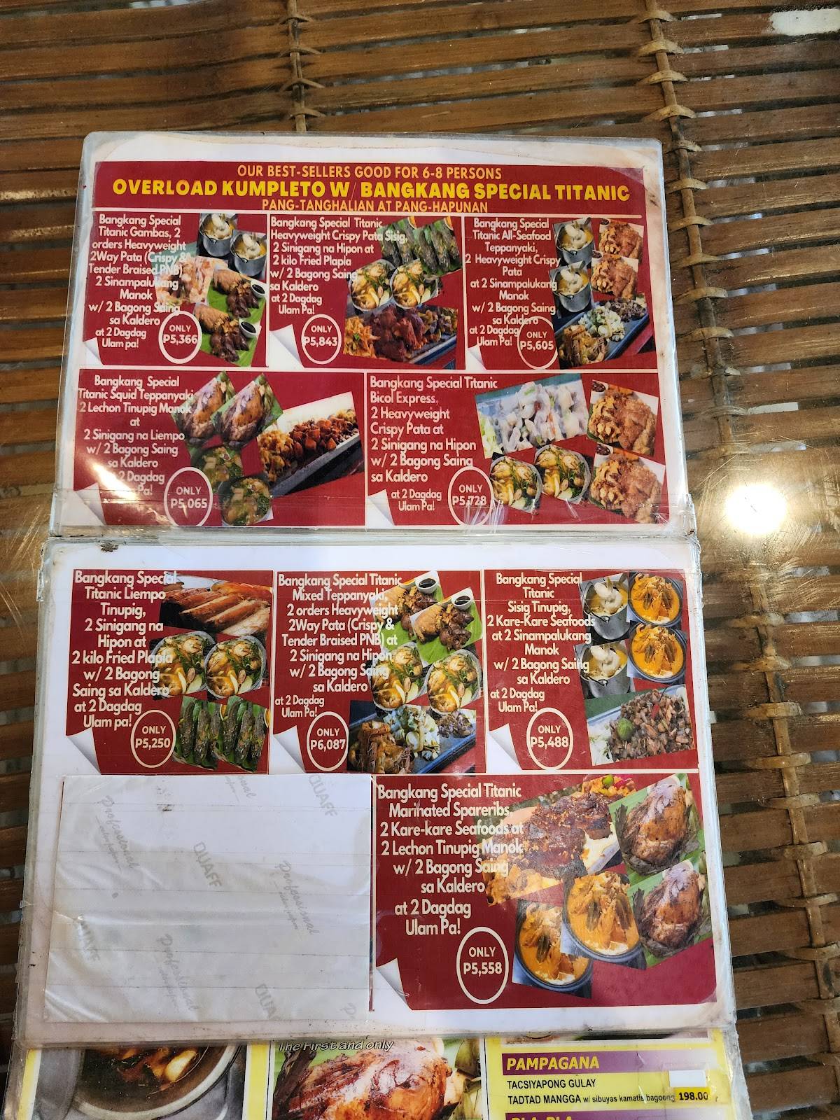 Menu at Isdaan Floating Restaurant, Bay