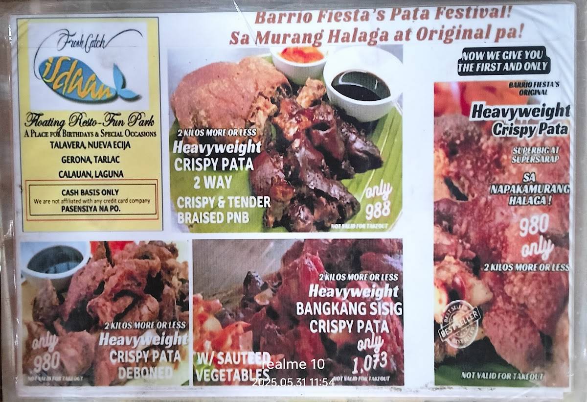 Menu at Isdaan Floating Restaurant, Bay