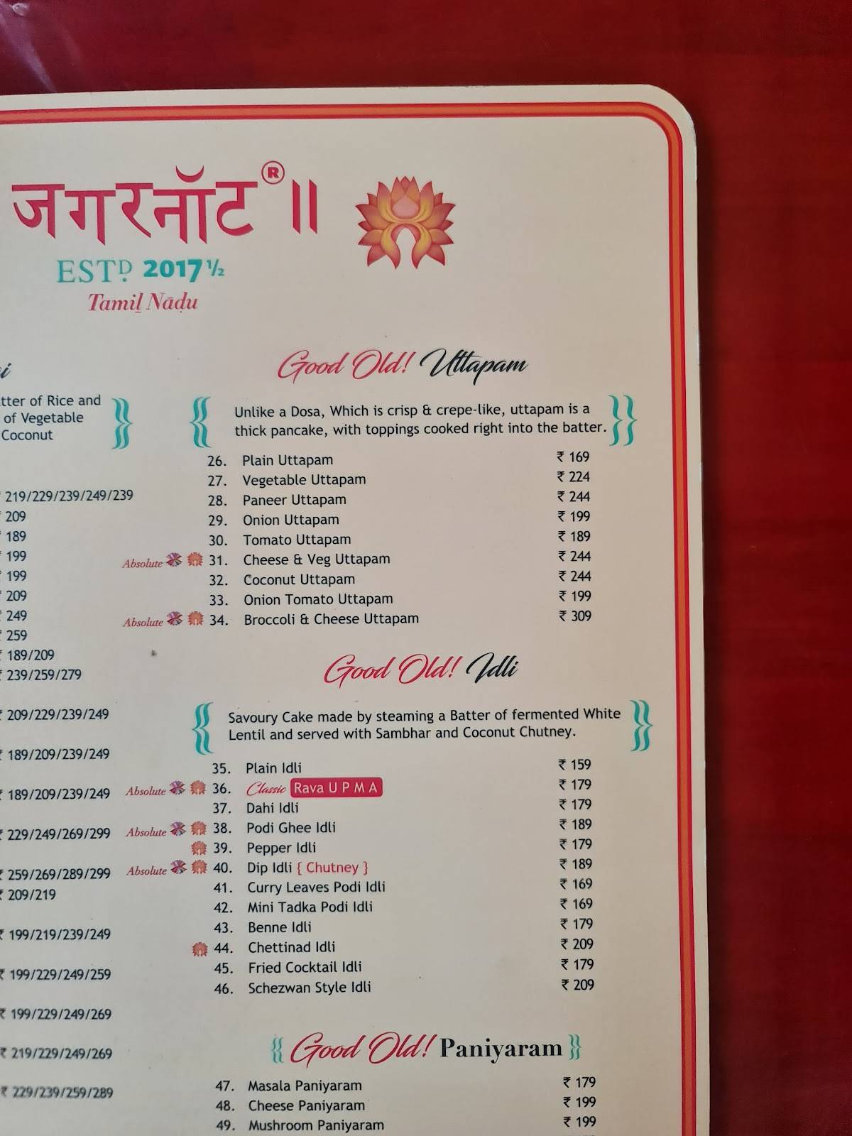 Menu at JUGGERNAUT, Barakhamba Road, New Delhi, Barakhamba Rd