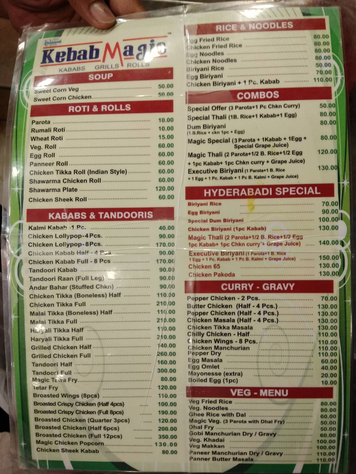 Menu at Kabab Magic - JP Nagar 3rd Phase, Bengaluru