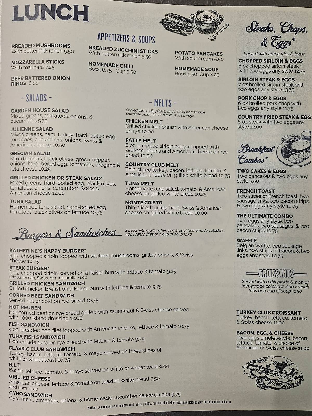 Menu at Katherine's Family Restaurant, Cleveland