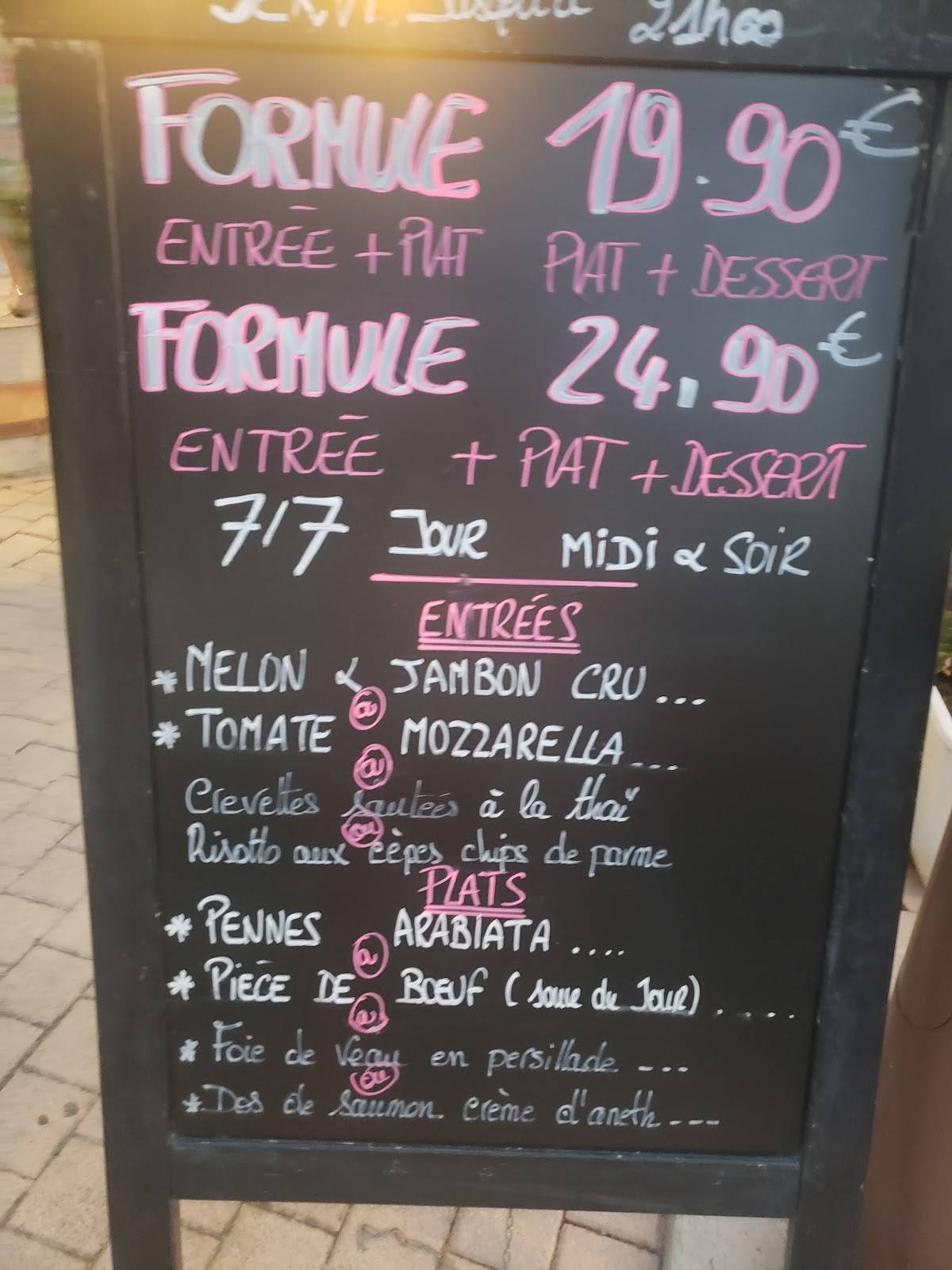 Menu at LA PERLA NERA restaurant, Mandelieu-La Napoule