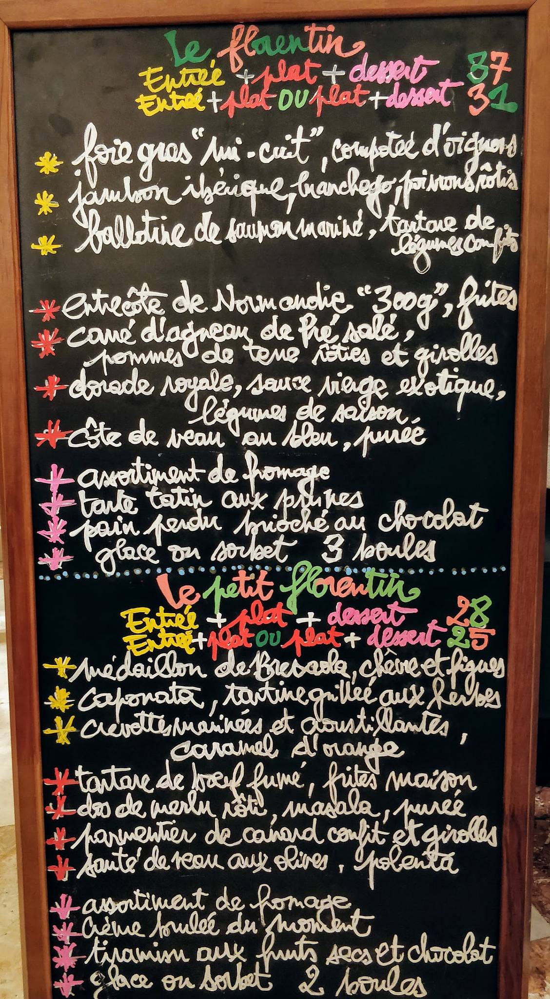 Menu au LE FLORENTIN. Hôtel Restaurant, Roye