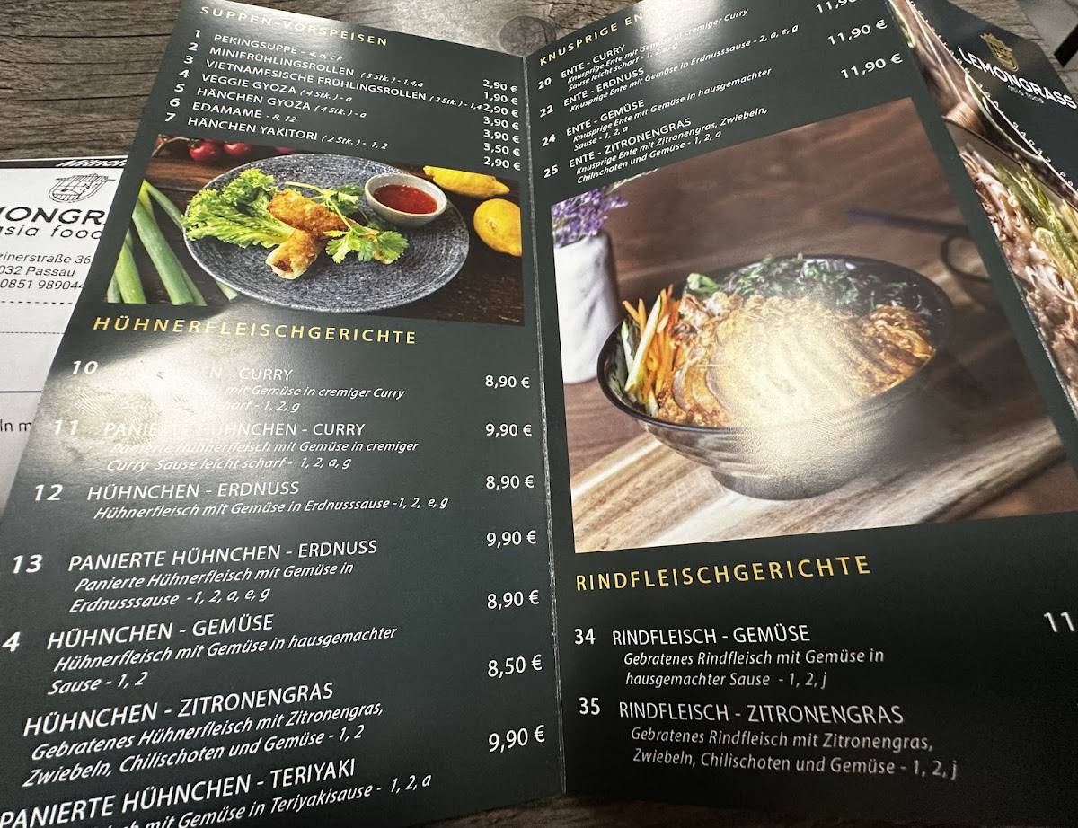 Speisekarte von LEMONGRASS asia food restaurant, Passau
