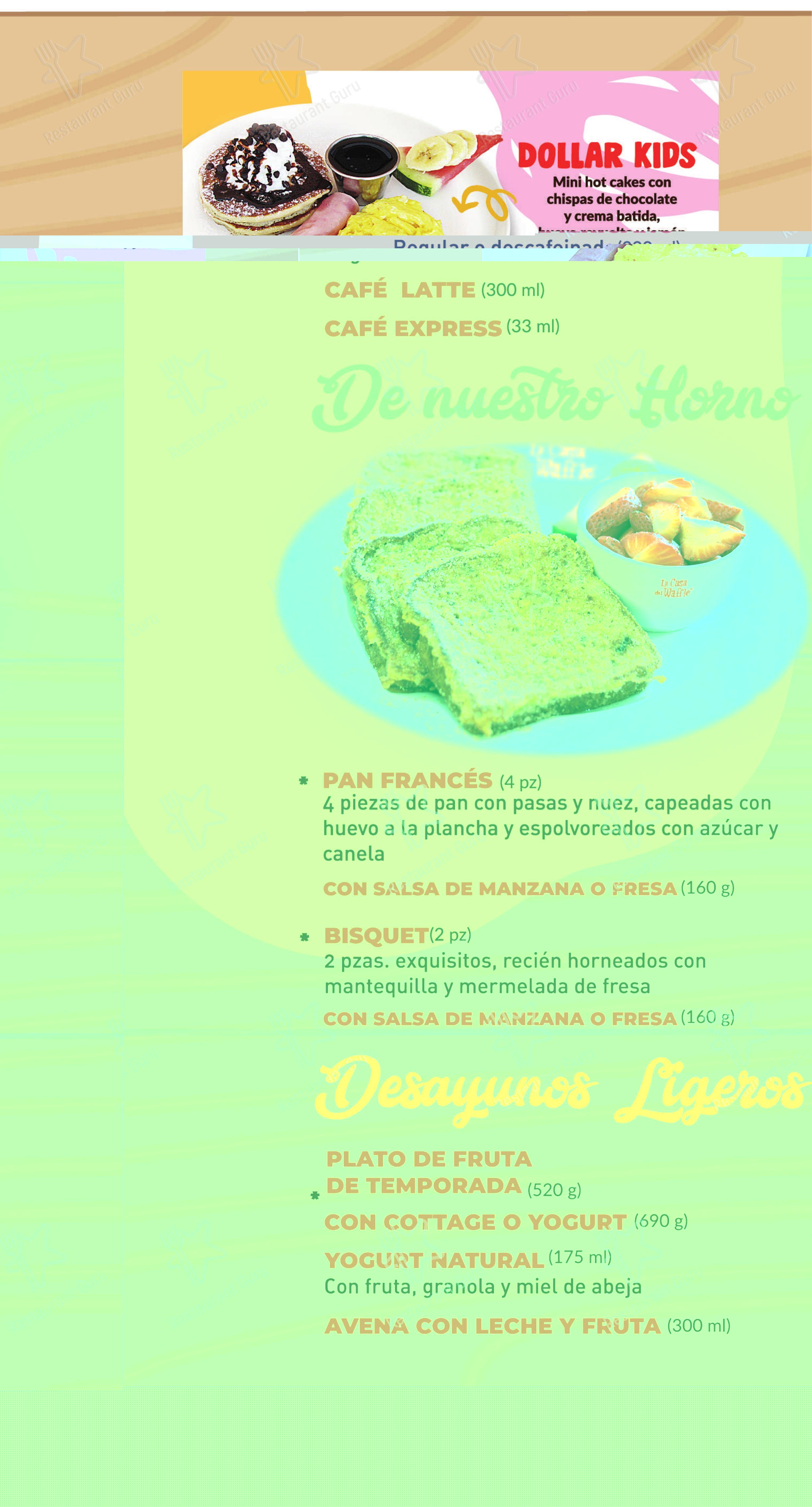 Carta del restaurante La Casa Del Waffle - Chapalita, Guadalajara, Av ...