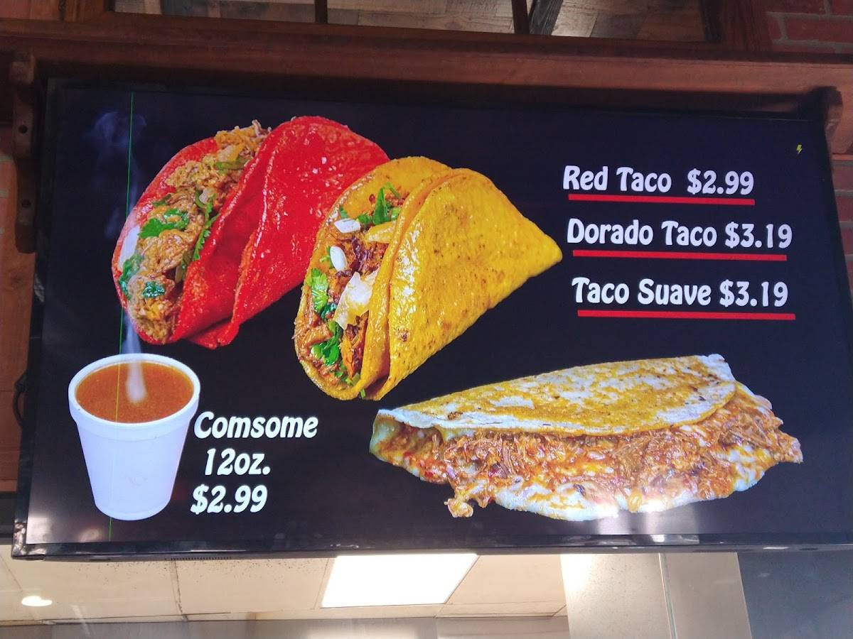 Menu at La Super Birria restaurant, Santa Ana