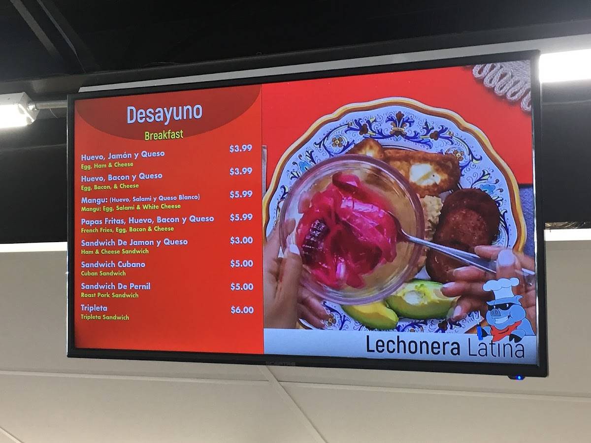 Menu at Lechonera Latina restaurant, Apopka