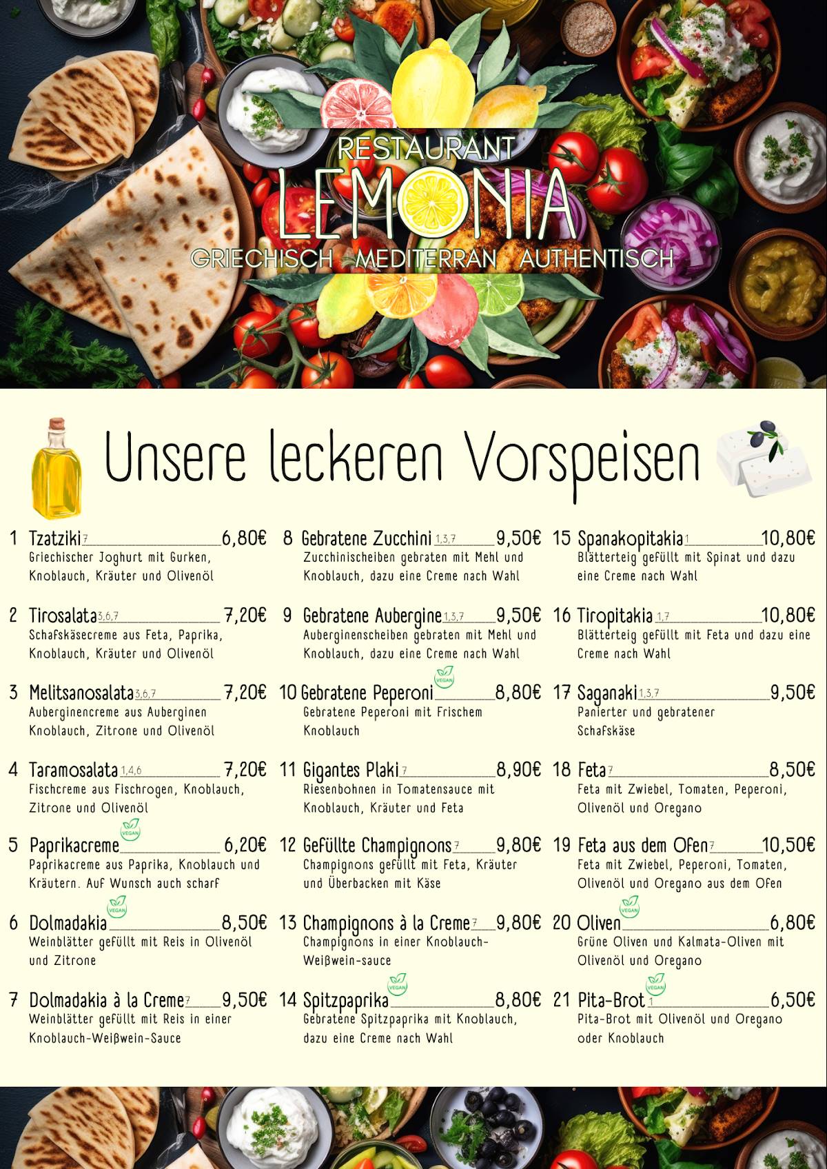 Speisekarte von Restaurant Lemonia, Ottersberg