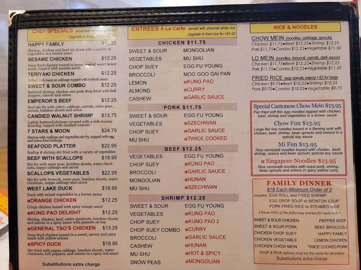 Menu at Little Dragon Chinese Restaurant, Phoenix