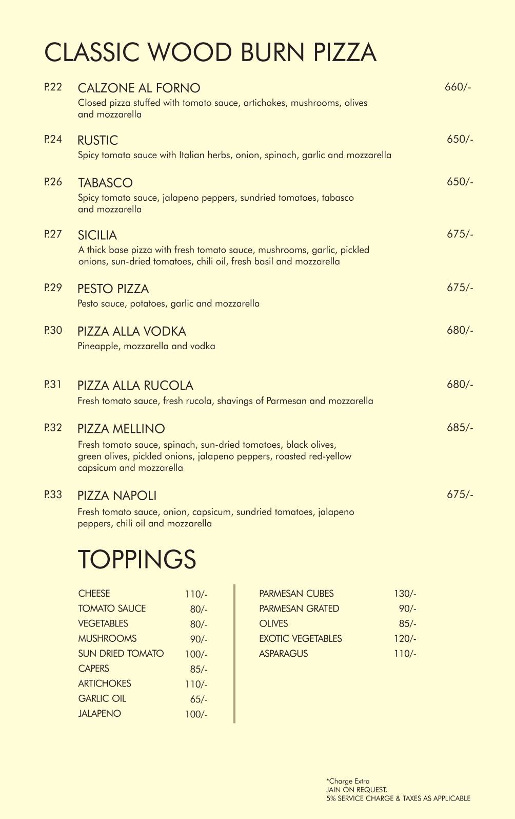 Menu at Little Italy Kokapet, Hyderabad