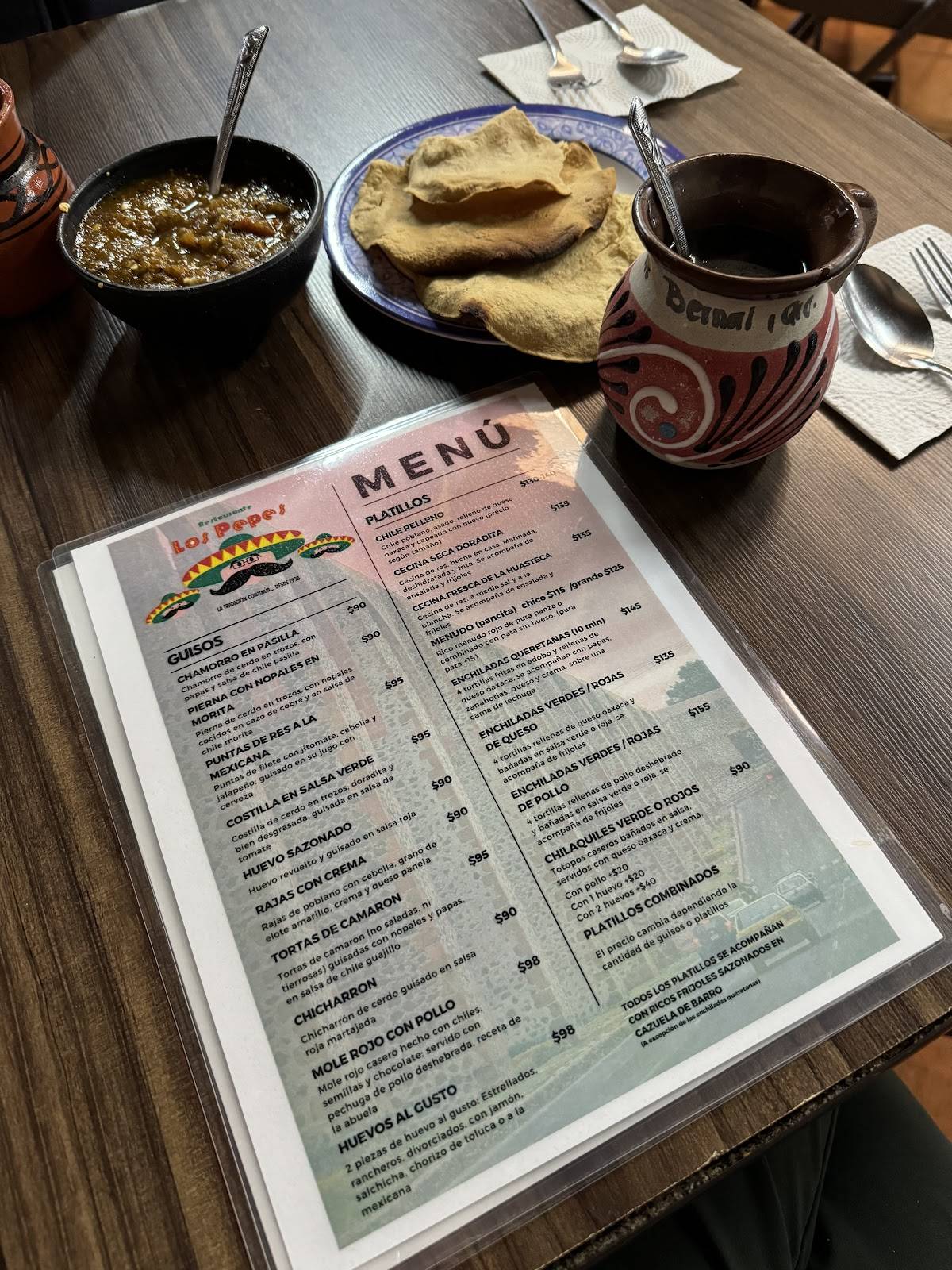 Carta del restaurante Los Pepes, Santiago del Querétaro, Acceso a 5 del ...
