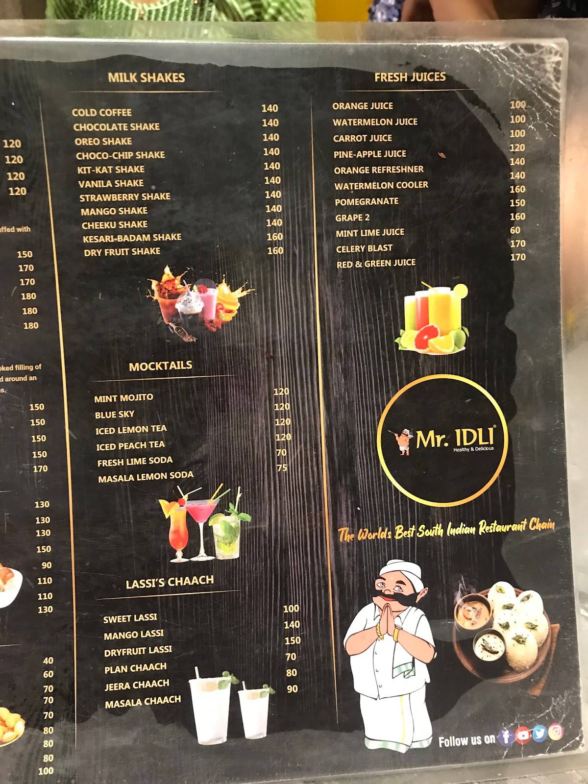 Menu at MR. IDLI, Jalandhar