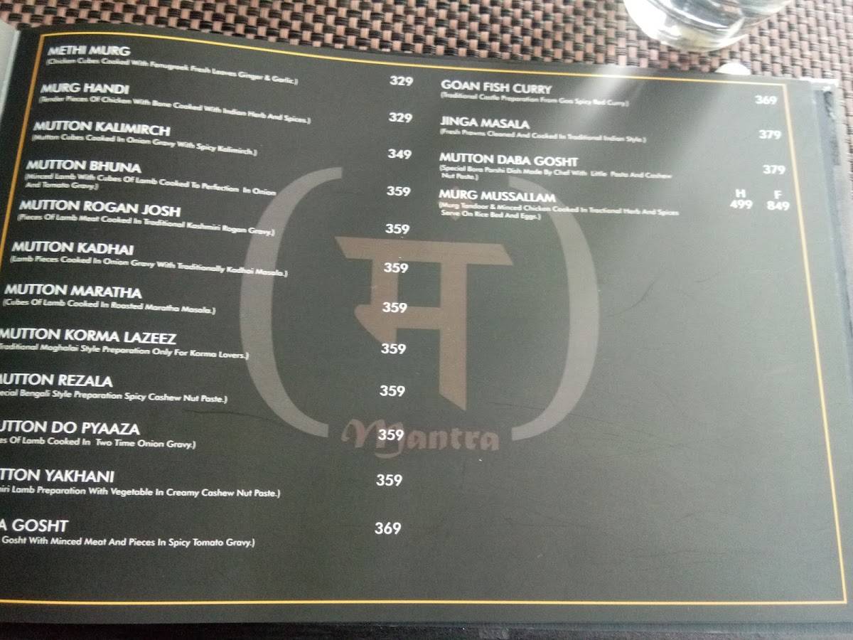Menu at Mantra Fine Dine Restaurant & Bar, Nashik