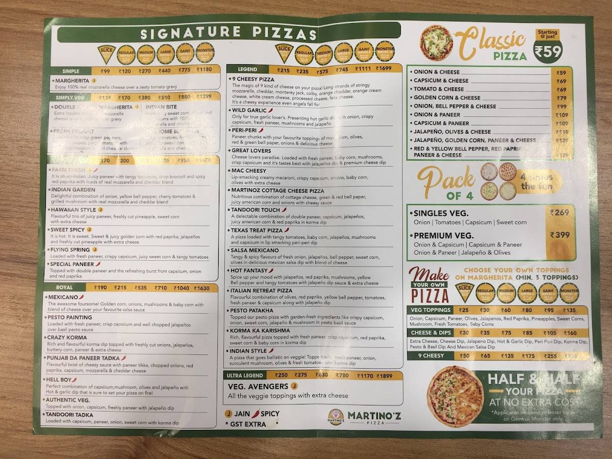 Menu at Martino'z Pizza, Ahmedabad, 4 & 5