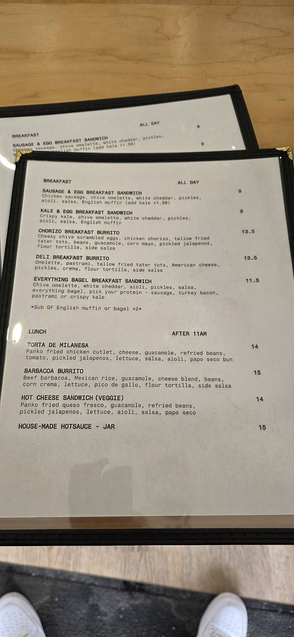 Menu at Masa Deli & Cafe, Toronto