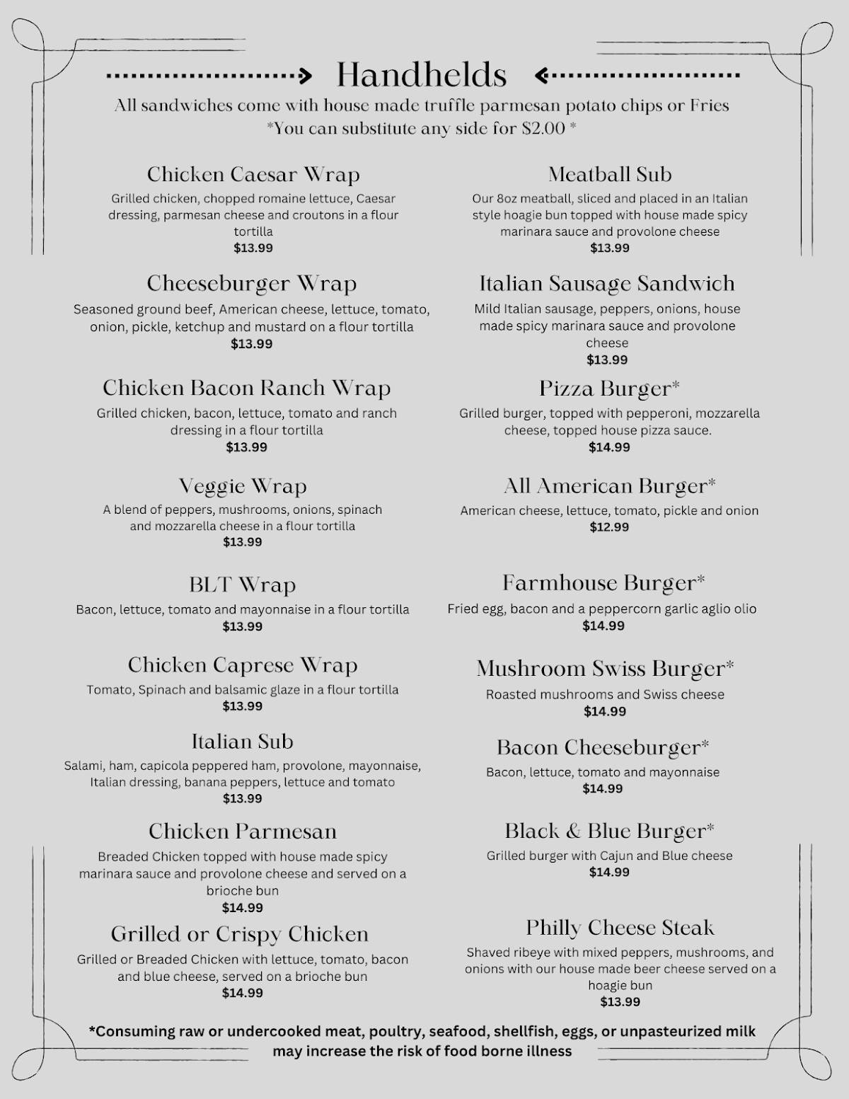 Menu at Massa Mia Italiano Ristorante restaurant, Bolivar