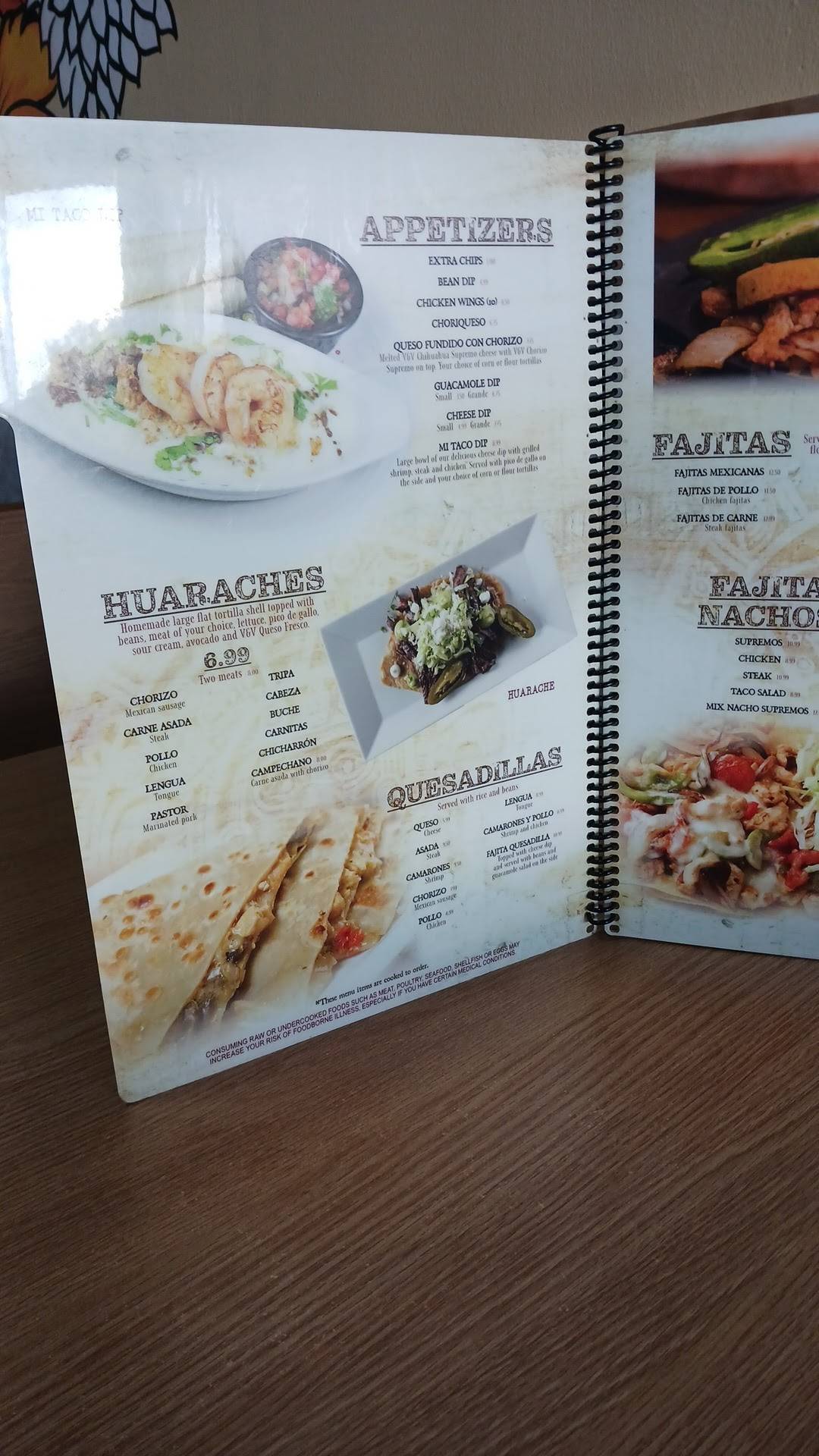 Carta del restaurante Mi Taco Mexican Taqueria, Tucker