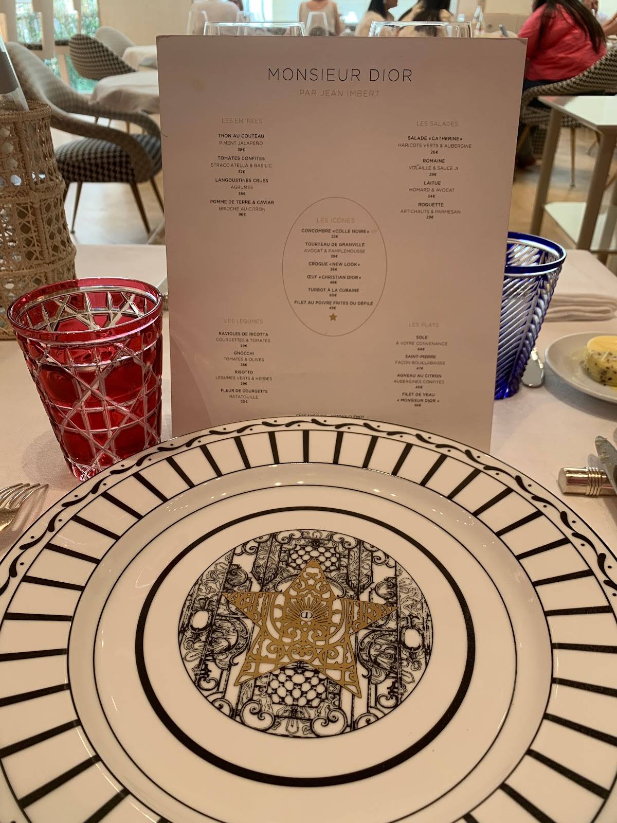 Menu at Restaurant Monsieur Dior, Paris