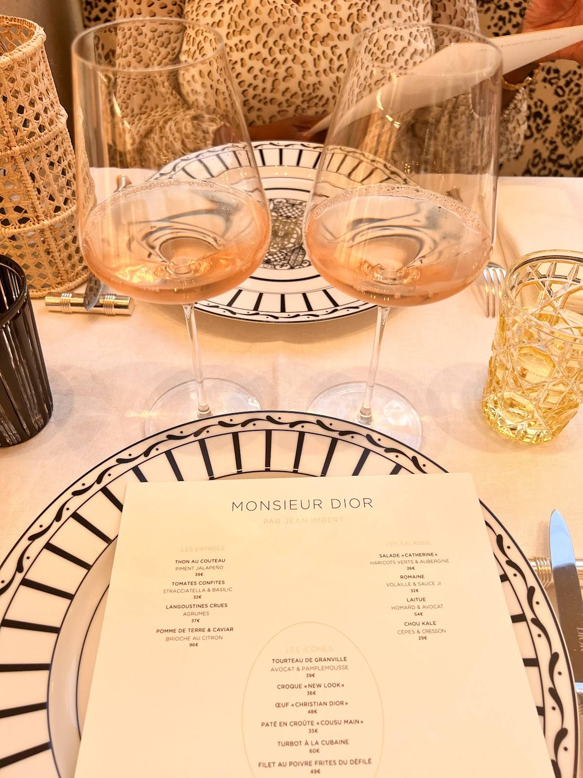 Menu at Restaurant Monsieur Dior, Paris