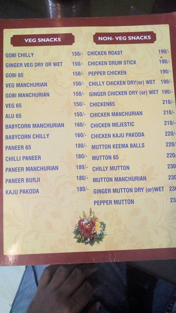 Menu at Neha Restaurant, Hyderabad