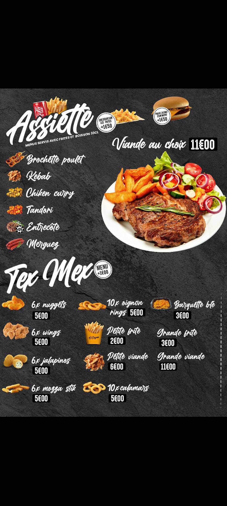 Carta del restaurante O'cezam louvres, Louvres